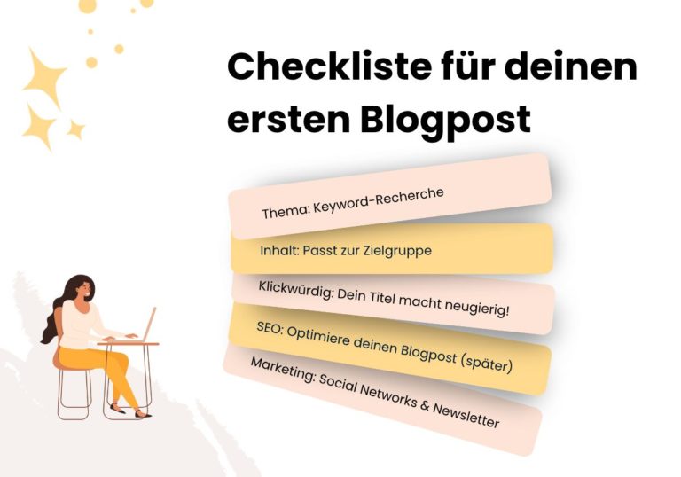 Dein erster Blogbeitrag Anleitung, Beispiele & Checkliste